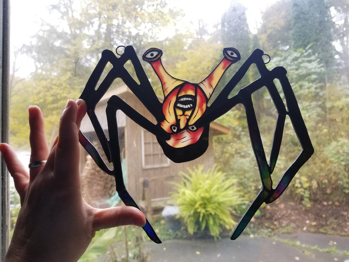 Norris Spider Head stained Glass Suncatcher preorder – Sun Spots By Adria